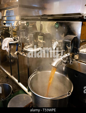 A maple syrup production plant in Nova Scotia, Canada. The factory ...