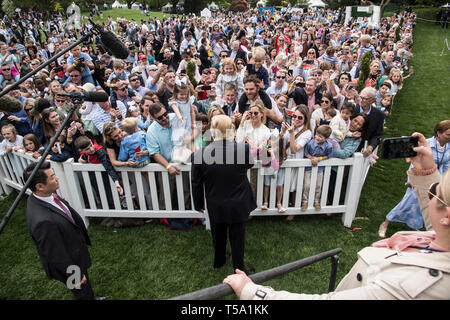 President Donald Trump greets supporters in Bedminster, N.J., Sunday ...