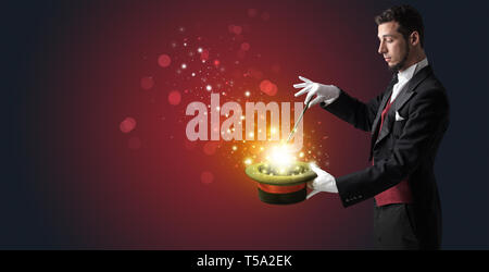White glove hand conjuring something mysterious Stock Photo - Alamy