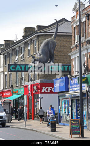 Giant Cat Sculpture The Catford Centre London England UK Stock Photo ...