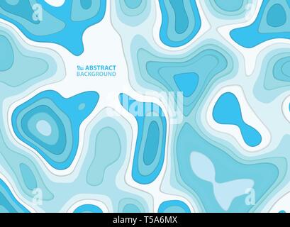 Paper cut style line wave pattern vector. Abstract template with ...