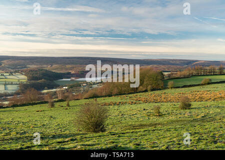View to the Peak District from Hartcliff Hill nr Penistone, England, UK ...