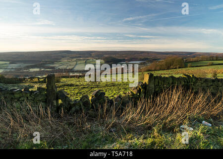View to the Peak District from Hartcliff Hill nr Penistone, England, UK ...