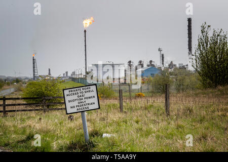 The Fife Ethylene plant in Mossmorran, Fife, where flaring has been in ...