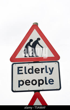 Elderly people road sign Stock Photo - Alamy