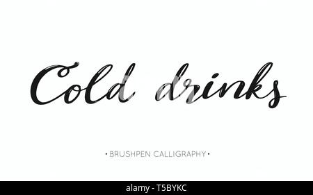 Cold drinks vector handwritten Calligraphy for summer drinks and ...