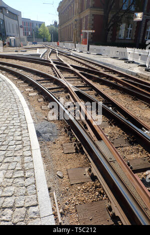 Görlitz trams and tramrails Stock Photo - Alamy