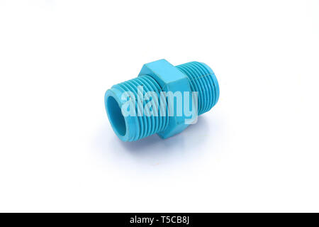 PVC Pipe connections, PVC Pipe fitting, PVC Coupling isolated on white ...