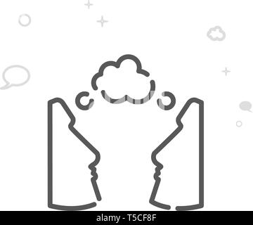 Like-minded People Vector Line Illustration. Dialogue, Chat Gradient ...