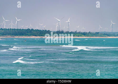 Horizontal view of the massive Muppandal windfarm near Kanyakumari ...