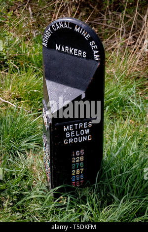 Rawdon and Donisthorpe Coal Mine Underground Coal Seam Depth Marker ...