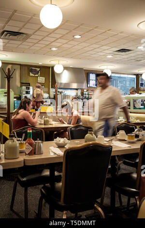 Interior of popular Lou Mitchell's Restaurant in Downtown Chicago Stock ...