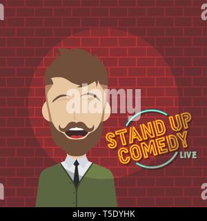 stand up comedy cartoon theme vector art illustration Stock Vector ...