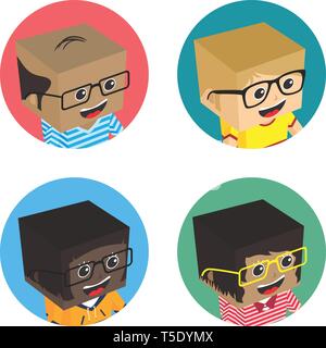 block isometric profile picture avatar vector art Stock Vector Image ...