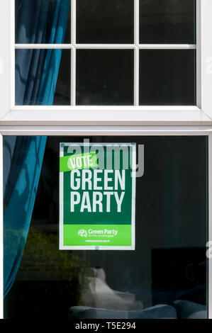 Vote Green Green Party sign in England, UK, during the 2024 General ...
