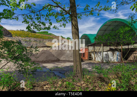 Basalt mine - Basalt is a basic effusion rock Stock Photo - Alamy