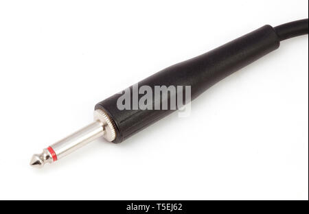 guitar audio jack, isolated on white background Stock Photo - Alamy