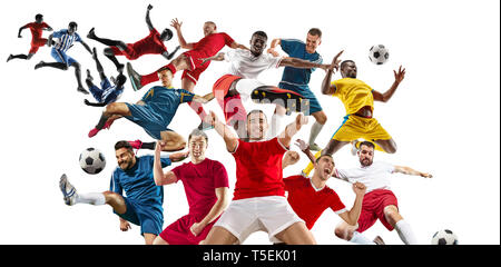 Winners take it all. Happy winners isolated on white. Happy family ...