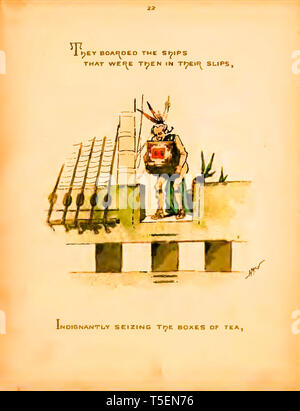 Boston tea party, 16th December 1773,The destruction of tea at Boston ...