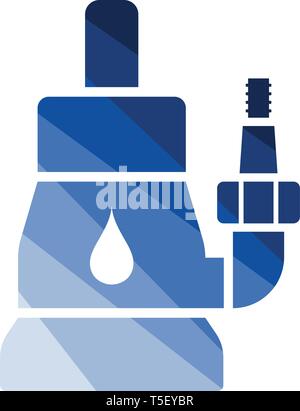 Submersible Water Pump Icon. Flat Circle Stencil Design With Long ...