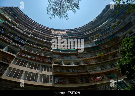 An iconic, circular apartment building at the center of the Guomao ...