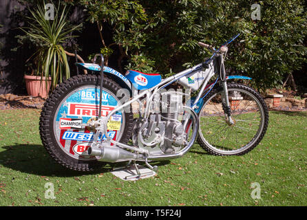 A replica of Bruce Penhall's 1981 Winning World Speedway Championship ...