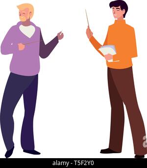 couple of men avatars characters vector illustration design Stock ...