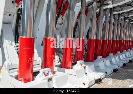 Hydraulic support of coal mine Stock Photo - Alamy