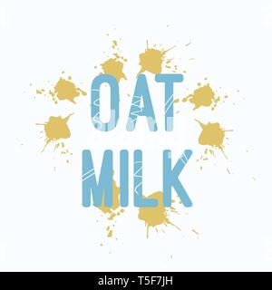 Oat Milk hand drawn lettering. Modern Calligraphy. Vector Illustration ...