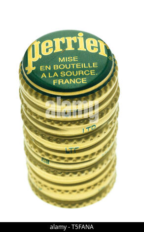 Perrier Bottle Tops, Perrier is a French brand of natural mineral water ...
