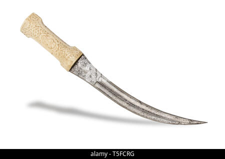 This khanjar dagger, with a curved blade, is a traditional weapon from ...