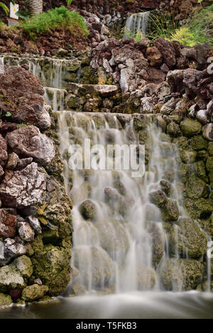 Waterfall in Taoro Park, Puerto de la Cruz, Tenerife, Canary Islands ...