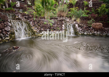 Waterfall in Parque Taoro, Puerto de la Cruz, Tenerife, Canary Islands ...