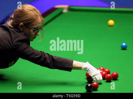 Snooker referee Desislava Bozhilova during day two of the 2019 Betfred ...