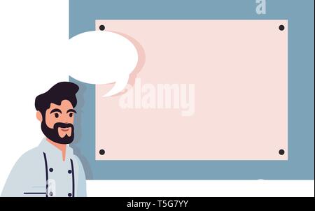 chef man profession board labour day vector illustration design Stock ...