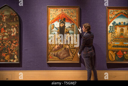 The court of Fath Ali Shah. An image from a reduced copy of the ...