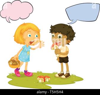 cartoon mushroom with speech bubble Stock Vector Image & Art - Alamy