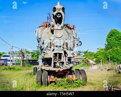 A Cold War-era Russian submarine rusts away in Steiner Shipyard, Jan. 6 ...
