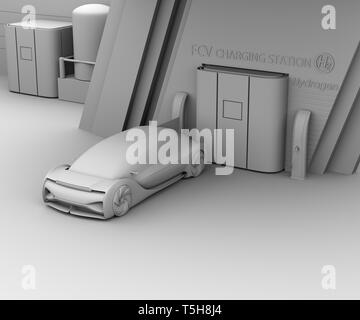 Fuel Cell powered autonomous car filling gas in Fuel Cell Hydrogen ...