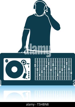 DJ icon. Shadow reflection design. Vector illustration Stock Vector ...