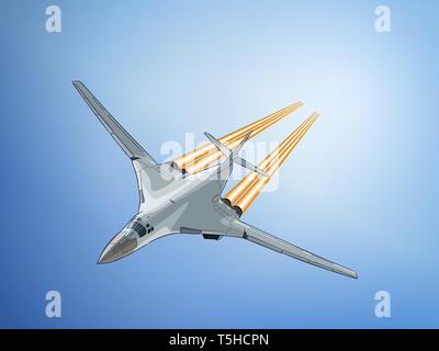 Modern Russian jet bomber aircraft. Vector draw Stock Vector Image ...