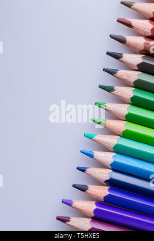 Color Pencils of Various colors placed on white background Stock Photo ...