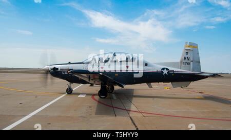 Vance pilots prepare a T-6 Texan II for a training flight June 13, 2018 ...
