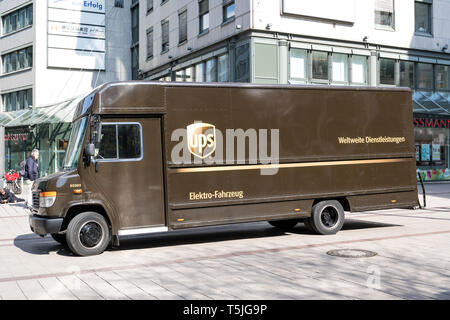 Electric powered UPS delivery van. UPS is the world's largest package ...