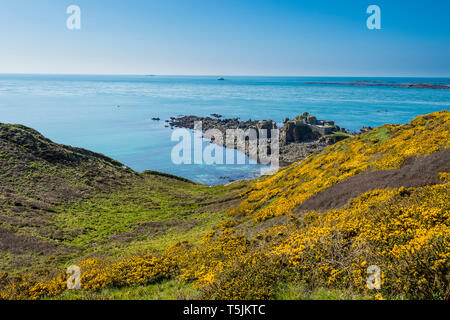 Fort Clonque, Alderney, Channel Islands accessed via a causeway on ...