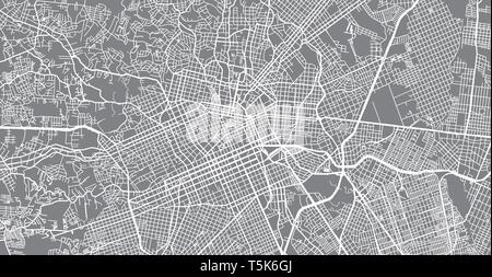 road map of the Brazilian city curitiba with all districts and ...