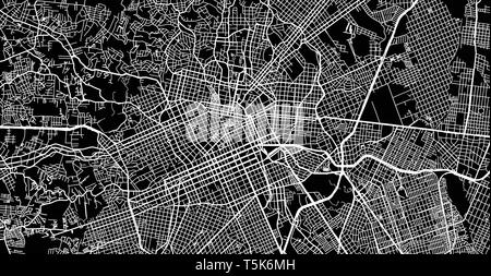 road map of the Brazilian city curitiba with all districts and ...