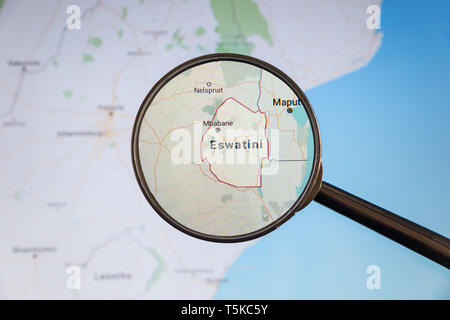 Mbabane, Eswatini. Political map. City visualization illustrative ...