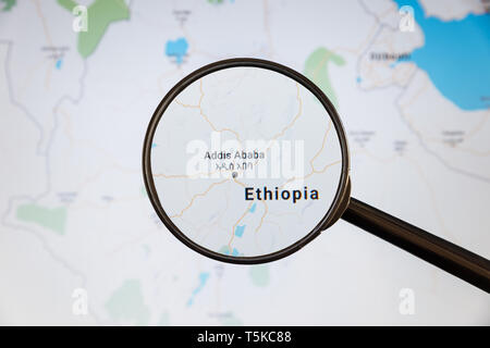 Addis Ababa, Ethiopia city visualization illustrative concept on ...