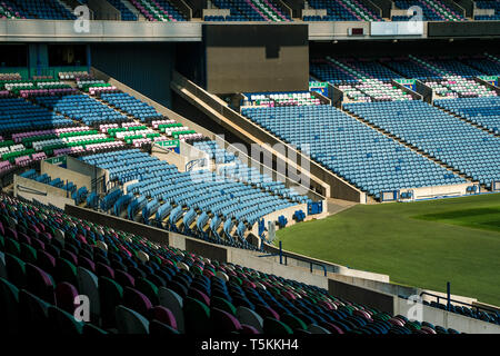 Looking over spectator seating towards the north end of Murrayfield ...